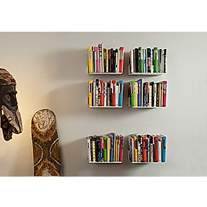 TEEbooks Bookshelf - Set of 2 Shelves - Steel - White - 45 x15 x 25 cm - for Large Format Books, Comics, Art Books