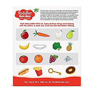 Toddler Mum-Mum Rice Biscuits, Organic Strawberry, Organic, Gluten Free, Allergen Free, Non-GMO, 2.12 Ounce,12 Count, Pack of 6