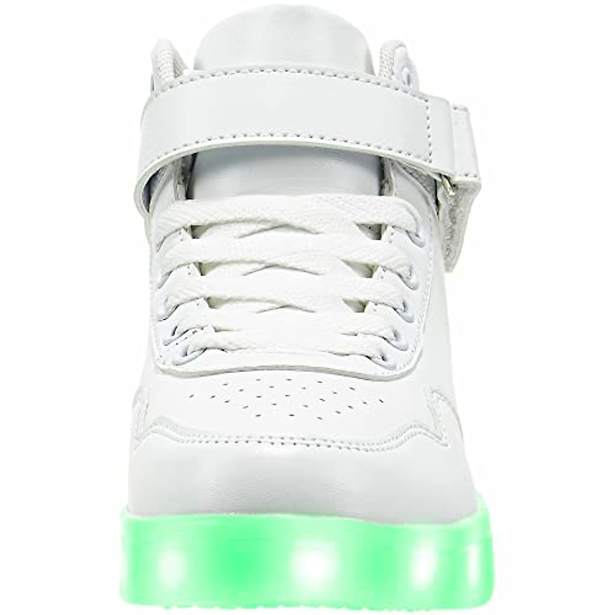 APTESOL Unisex LED Shoes High Top Light Up Sneakers USB Rechargeable Flashing Shoes for Women Men (White,8 Women/6.5 Men)