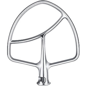 GVODE Paddle Attachment for Kitchenaid 5plus/6Qt Tilt-Head Mixer, Polished 18/8 Stainless Steel Flat Beater for Kitchenaid Stand Mixer, Flat Beater Replacement Accessories,No Coating,Dishwasher Safe