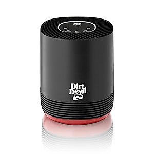 Dirt Devil Air Purifier, Powerful HEPA Filter with 360 Degree Air Intake, Neutralize Odors, Captures 99.97% of Particles, Dust, Allergens and Smoke, for Home, WD10100V, Black