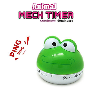 Golandstar Cute Cartoon Animal Timers Mini 55 Minutes Mechanical Kitchen Cooking Timer Clock Loud Alarm Counters (Green Frog)