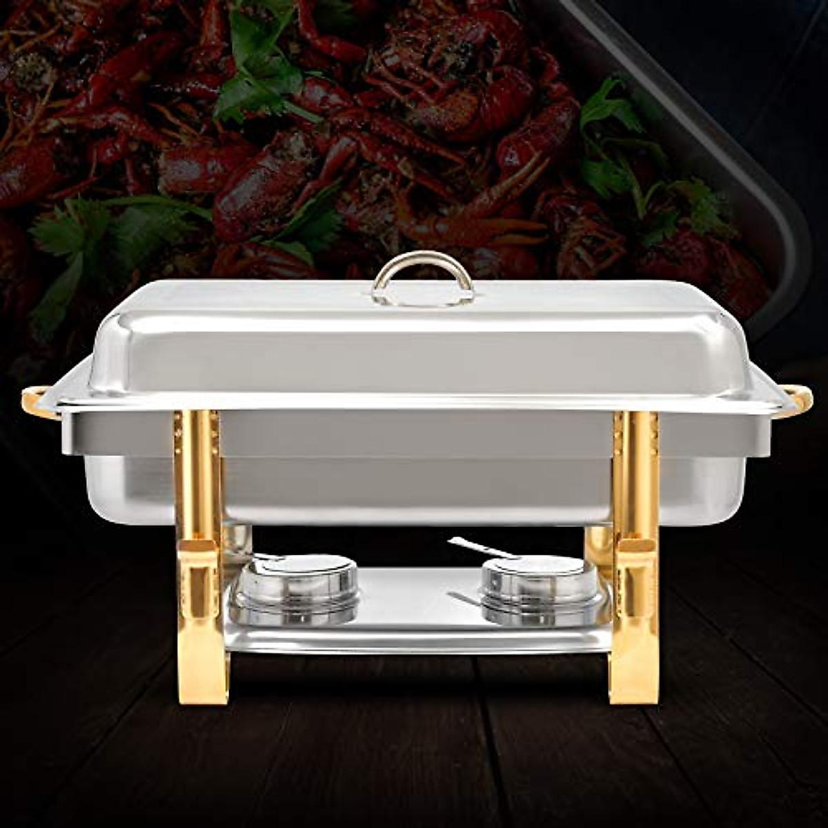 Stainless Steel Chafing Dish Buffet Trays Chafer With Warmer & Lid 63x35x32 cm