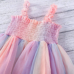 Baby Girls Tutu Dress Toddler Infant Sleeveless Layered Princess Tulle Dress Summer Beach Wedding Party Dresse (Multicolor, 4-5T)