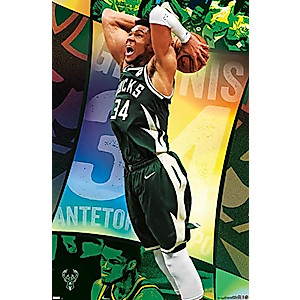 Trends International NBA Milwaukee Bucks-Giannis Antetokounmpo 21 Wall Poster, 22.375" x 34", Unframed Version