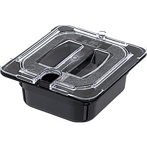 Carlisle FoodService Products 10311U07 StorPlus Sixth Size Polycarbonate Universal Handled Notched Food Pan Lid, Clear