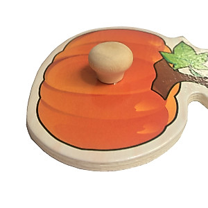 Home Learning Preschool Early Educational Development Colorful Fruit and Vegetables Wooden Peg Puzzle Jigsaw Bundle Shape Toys and Games for Age 3-7 Years Old Child Children Boys Girls