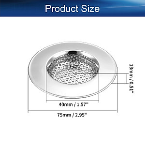 Juvielich Stainless Steel Sink Strainer-2.95" Diameter Rim Mesh Strainer Coarse Mesh Perfect for Kitchen Sink/Bathroom Bathtub Wash Basin Floor Drain Balcony Drain Hole Hair Catcher 4Pcs