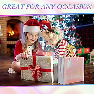 40 Pcs Rose Gold Gift Bags Bulk, Reusable Pink Tote Bags Bridal Gift Grocery Bag with Handles, Non Woven Bridesmaid Wrap Bags for Women Wedding Bachelorette Birthday Party