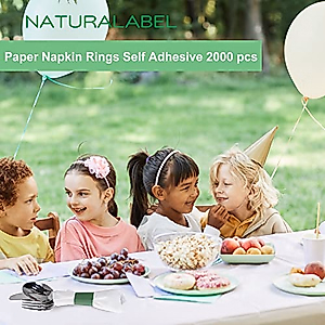 NATURALABEL Napkin Band, Paper Napkin Rings Self Adhesive 2000-Count (Assorted)
