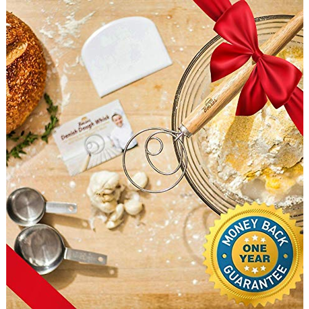 Danish Dough Whisk Bread Mixer - Hook Dutch Pizza Dough Making Bread Mixer Whisk Hooks Accessories Wisks - Great As A Gift