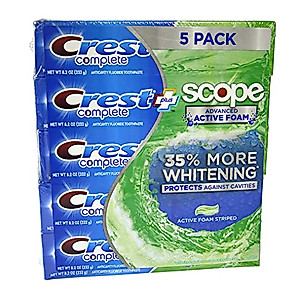 Crest Complete Whitening + Scope Mint Outlast Toothpaste, 5 pk./7.3 oz