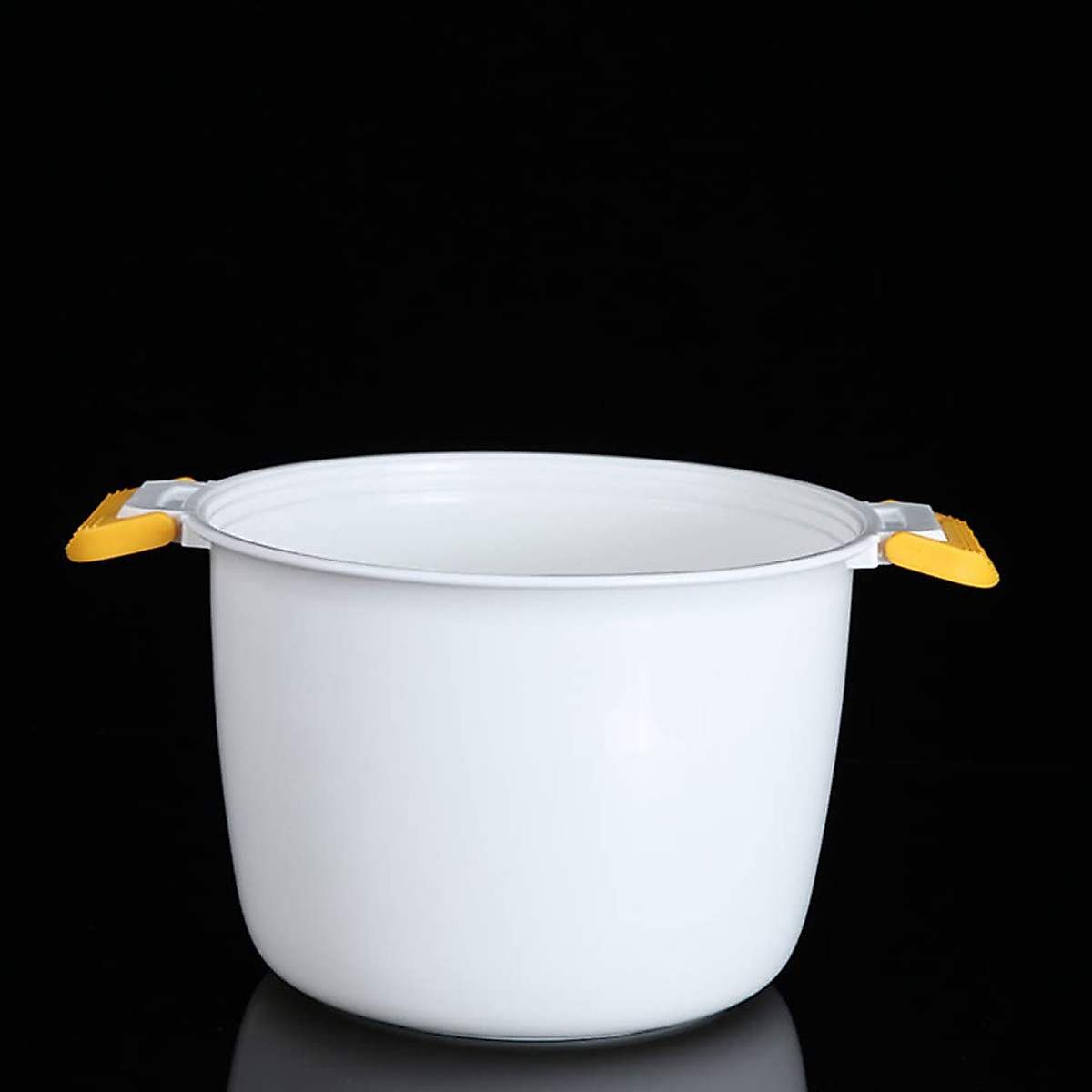 OSALADI 1L Microwave Rice Cooker Mini Rice Cooker Steamer Keep Warm Function for Soups Stews Grains Oatmeal Yellow