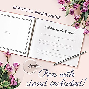 Celebration of Life Funeral Guest Book, Pond Design Funeral Guestbook with Pen, Memorial Service Guest Book, Memorial Guest Book, Memorial Book, Funeral Book, Signature Book, Funeral Book Guest