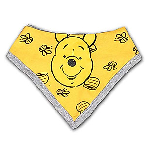 Disney Winnie the Pooh Baby Boys Short Sleeve Bodysuit, Joggers and Bib Set for Newborn – Yellow/Grey