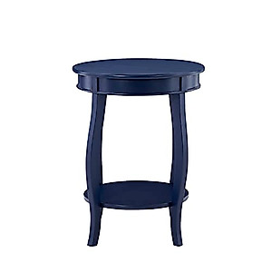 Powell Navy Blue Shapely Legs and Shelf Phipps Round Side Table