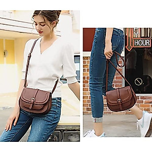 Crossbody Bags for Women Small Over the Shoulder Saddle Purses and Boho Cross body Handbags,Vegan Leather