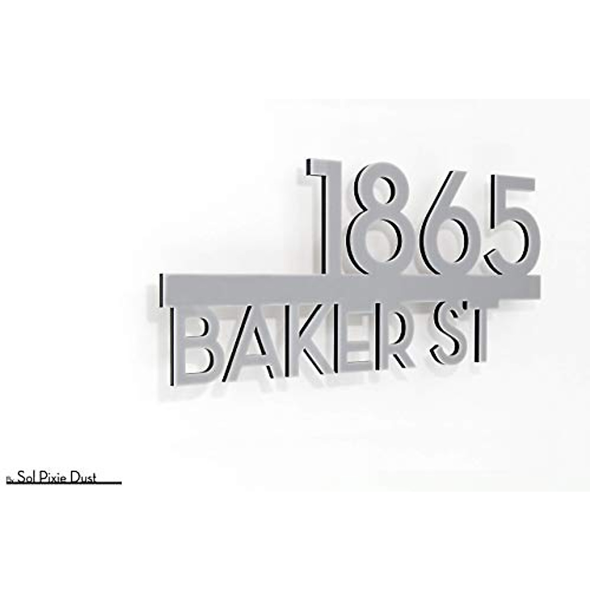 Modern House Numbers - Street Address - Gray with Black Acrylic - Contemporary Home Address - Underline Sign Plaque - Door Number - Apartment - Hotel Room