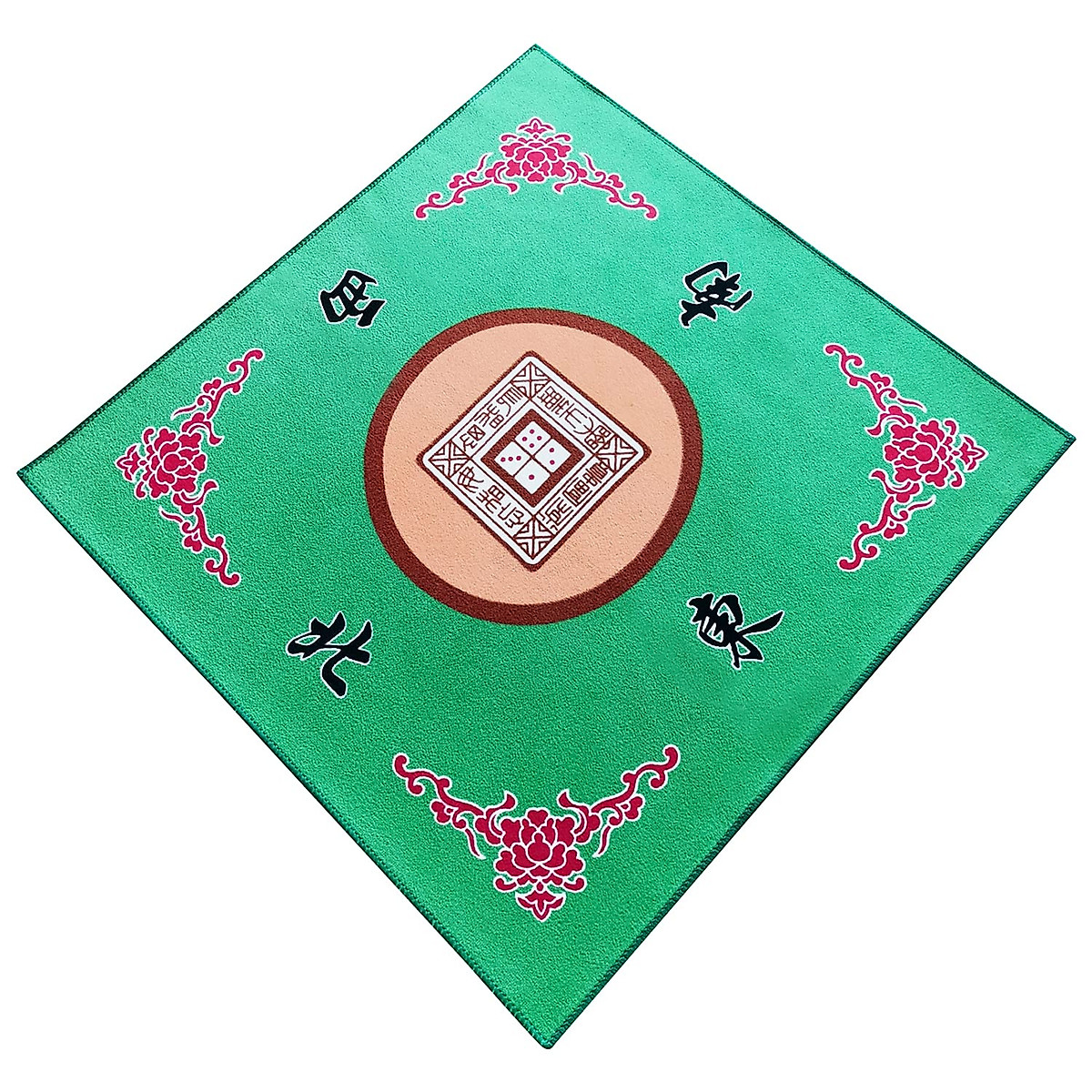 SEETOOOGAMES 31.5 inches Green Mahjong Table Cover, Non-Slip Mat,for Poker, Cards, Mahjong, Paigow, and Tile Games (Green)
