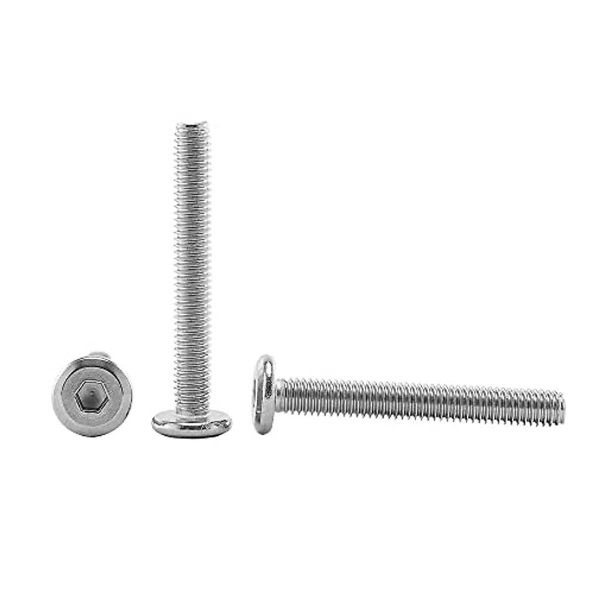 M6 x 45mm Socket Head Cap Screws Bolts Barrel Nuts Kit, 304 Stianless Steel 18-8, Binding Screws Posts for Baby Beds Furnitures Leather Belt Screws, 10 Pairs