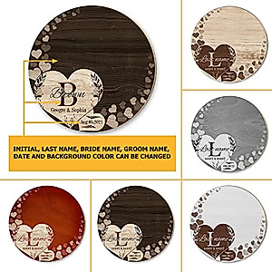 MUCHNEE Personalized Wedding Guest Book Alternative, Customized Decoration Idea for Weddings Engagement Elegant Party, Rustic Guestbook Wood Love Sign with Custom Name Ceremony Date & Family Name