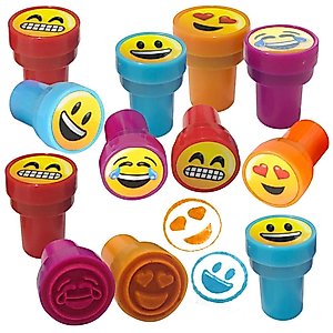 ArtCreativity Emoticon Stampers for Kids, Pack of 24, Pre-Inked Smile Stampers for Children, Emoticon Birthday Party Supplies and Favors, Piñata Fillers, Arts n Crafts, Assignment Stamps for Teachers