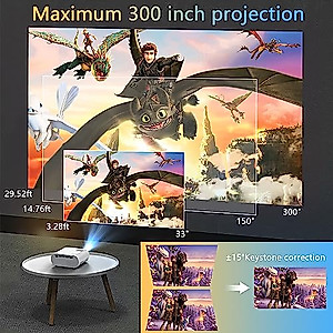 Mini Full HD Projector, Portable Movie Home Outdoor Projector, Compatible with HDMI, USB, Laptop, TV Stick, PS5, iOS & Android, U Disk, Game Console
