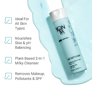 Yon-Ka Lait Nettoyant Facial Cleanser, Gentle Milk Cleanser & Makeup Remover, Daily Plant Based Wash, Moisturize and Balance Skins pH, All Skin Types, Paraben-Free