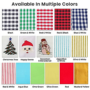 Cotton Carnival Dinner Napkins, Made with Pure Cotton, Christmas Tree Embroidered of Size 43Cm X 43Cm, Set of 6 Napkins Soft and Comfortable - Durable Quality