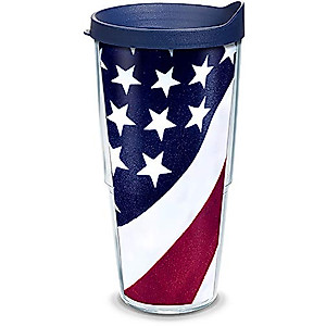 Tervis American Flag Colossal Tumbler with Lid, Clear, 24oz