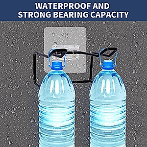 Gkwonker Hair Dryer Holder, Self Adhesive Wall Mounted Stainless Steel Hair Dryer Hanger for Bathroom & Bedroom (Black)