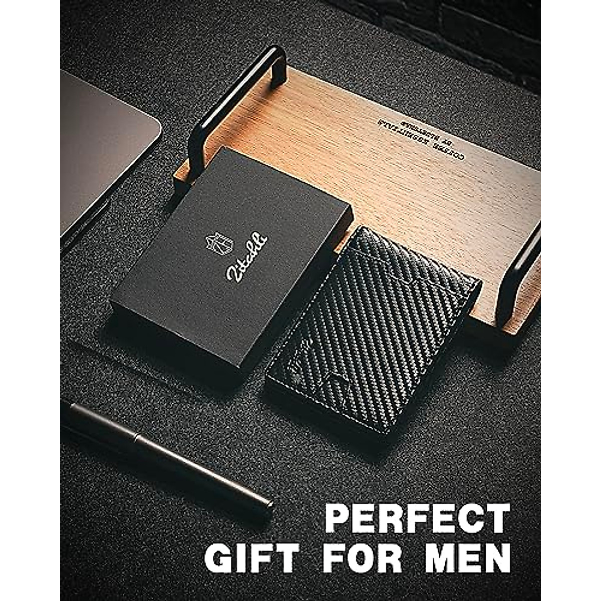 Zitahli Mens-Wallet-Slim-Leather-RFID Blocking Wallet for Men Minimalist Bifold Credit Card Holder with Gift Box