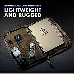 T3 Data Book Cover, Tactical Notebook Organizer Case, Heavy-Duty Document and Hiking Journal Case Black