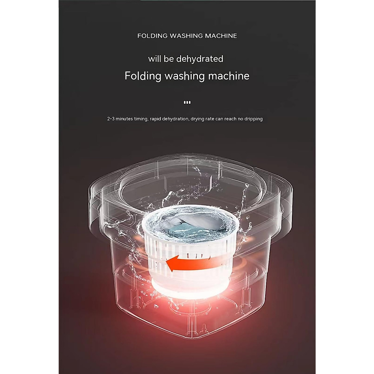 Portable washing machine, 8L large capacity mini washing machine, foldable, three intelligent modes for cleaning underwear and baby clothing, suitable for apartments, dormitories, and travel (Pink)