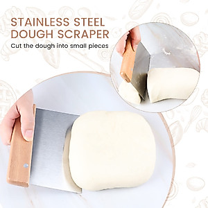 Komiikka Banneton Bread Proofing Baskets Set of 2, 10 inch Oval Proofing Baskets for Sourdough Bread Baking with Liner Scoring Lame Metal Scraper, Gifts for Bakers