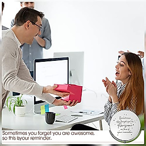 Roowest 10 Pcs Inspirational Compact Mirror Sometimes You Forget You're Awesome Appreciation Thank You Gifts for Women Employee Coworker Staff Magnifying Pocket Mirror (Light Purple)