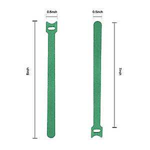 Garden Hook＆Loop Plant Cable Ties, Adjustable Garden Nylon Ties for Supporting Plant and Vines, Multi-functional Garden Ties(50 Pcs, 8 Inch, Green)