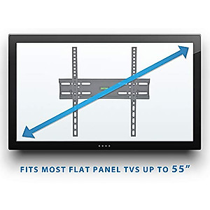 Mount-It! Tilt TV Wall Mount Bracket Up to VESA 400x400 | Low-Profile Tilting Mounting Bracket Compatible with 32 to 55 Inch Flat Screen TVs, 77 Lbs Capacity