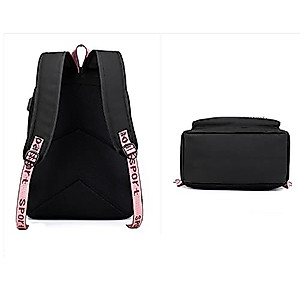 CRIVOX Kpop Backpack Lisa Rose JISOO Jennie Backpack Laptop Backpack with USB Charging Port Travel Outdoor Daypack for Girls