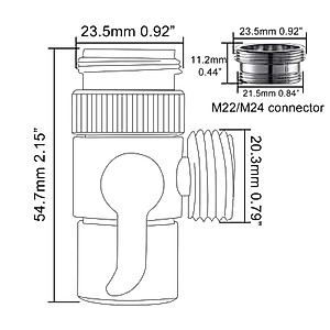 CIENCIA Brass Sink Faucet Diverter Valve to Sink Hose Sprayer,Faucet Splitter for Kitchen,Sink Faucet Replacement Part M22 x M24,SBA021