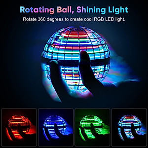Flying Orb Ball Toys, Galaxy Ball 2024 Hover Ball Soaring Nebula Flying Orb, Hand Controlled Boomerang Galactic iFly Spinner, RGB Light Magic Space UFO Toy, Mini Drone for Kid Adults Outdoor Indoor