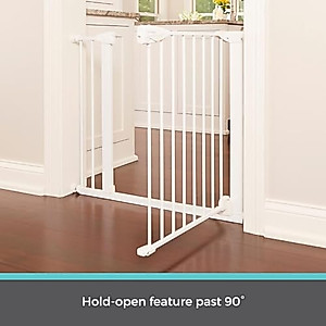 Toddleroo by North States Bright Choice Auto-Close Baby Gate with Door. Pressure Mounted Baby Gate for Doorways, Child Gate Fits Openings 29.75” to 40.5” Wide. (30" Tall, White)