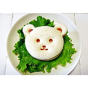 Cute Bear Bento Lunch Sandwich & Cookie Cutter. Easy 2 steps. BPA FREE. Made in Japan.