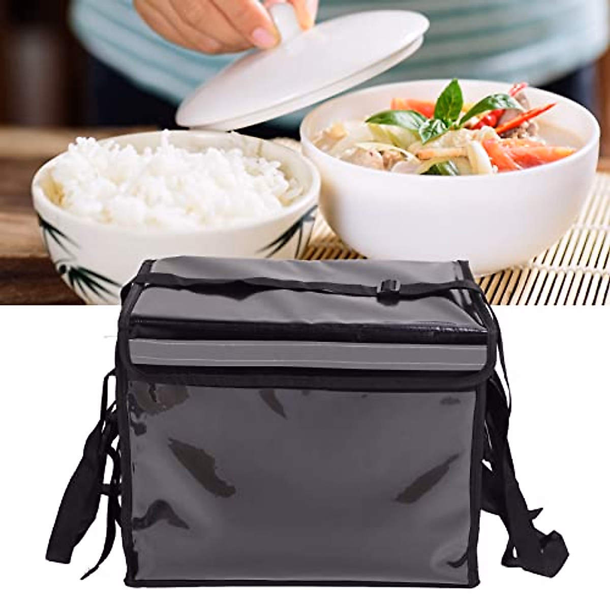 YOUTHINK Waterproof Multi Layer Design Large Capacity Food Delivery Bag with Cushioning Effect, Internal Support Structure for Backpack, Oxford Cloth, Resin, 10L Capacity