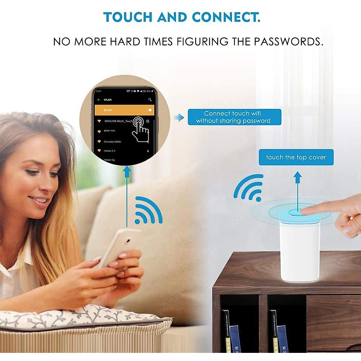 WAVLINK 3000Mbps Tri-Band Mesh WiFi Router,Whole Home Wi-Fi Smart Mesh System, Gigabit Speed Mesh, The 3-Unit kit Covers 7,500 sq.ft.Seamless Roaming,Parental Controls,3xGigabit Ports,2-Pack