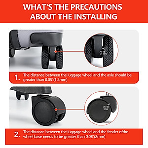 jake.secer 8 Packs Luggage Wheel Covers Silicone, Suitcase Wheels Protector Cover Replacement, 8 Spinner Rubber Wheel Covers for Your Suitcases or Office Chair Caster Wheels, Durable and Reduce Noise