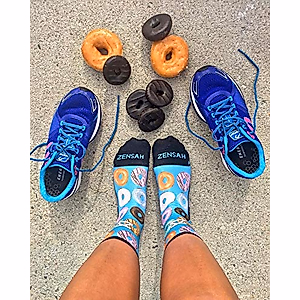Zensah Limited Edition Running Socks – Anti-Blister Comfortable Mini-Crew Sport Socks, Moisture Wicking (Medium, Topography)