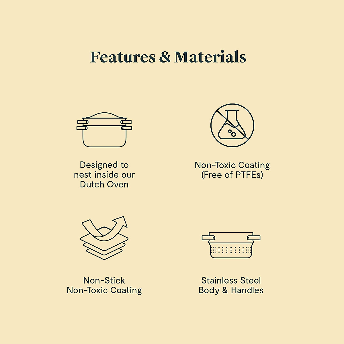 Caraway Steamer - Stainless Steel Steamer with Handles - Non Stick, Non Toxic Coating - Steam Veggies, Seafood, and More - Compatible With Our Dutch Oven or Sauce Pan - Large