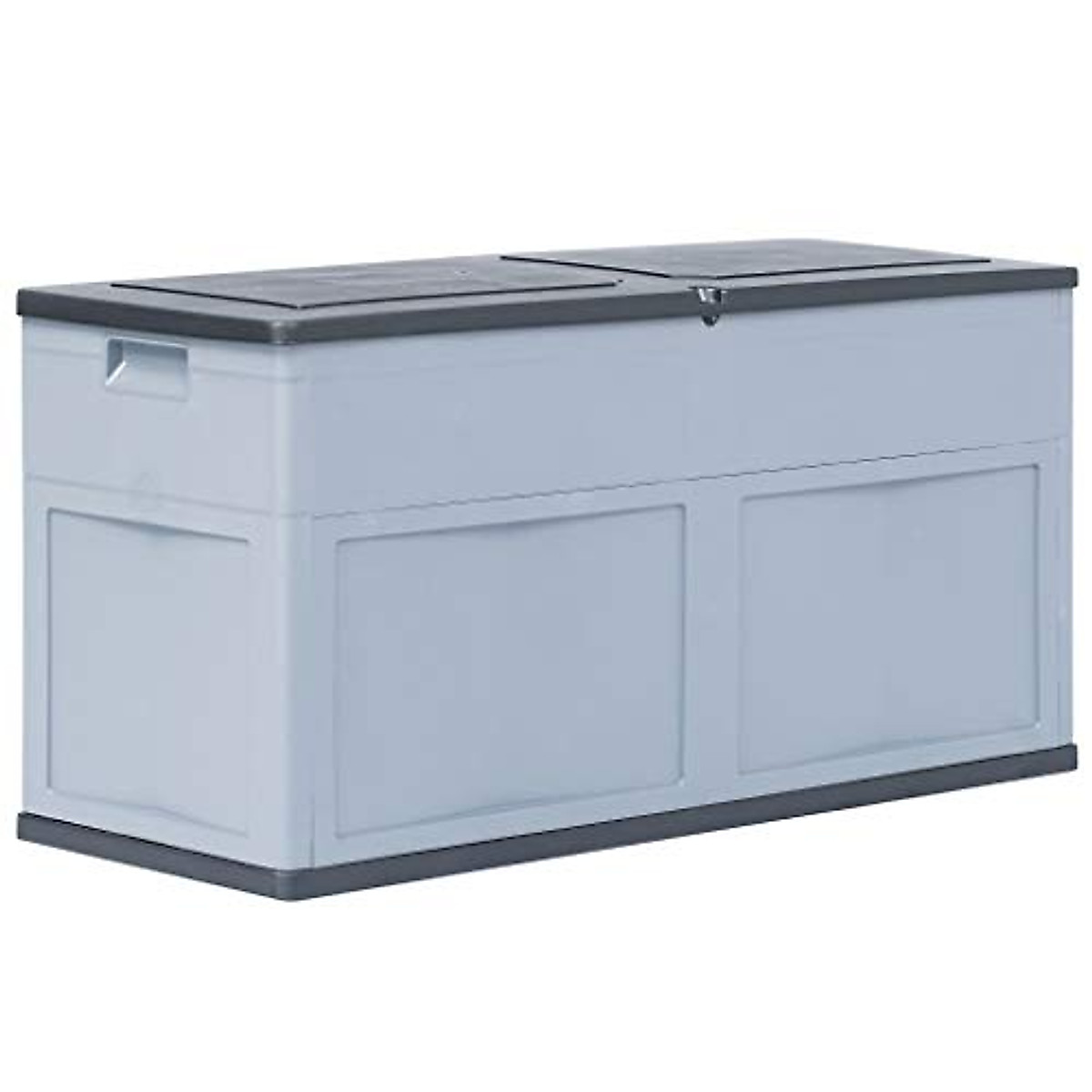 Festnight Garden Storage Box Deck Boxes 84.5 gal Gray Black