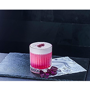 Biandeco Pink Whiskey Glasses, Lowball Rock Barware Set of 4, Colored Old Fashioned Tumbler with Heavy Base for Scotch, Bourbon, Liquor or Cocktail Drinking, 12 oz